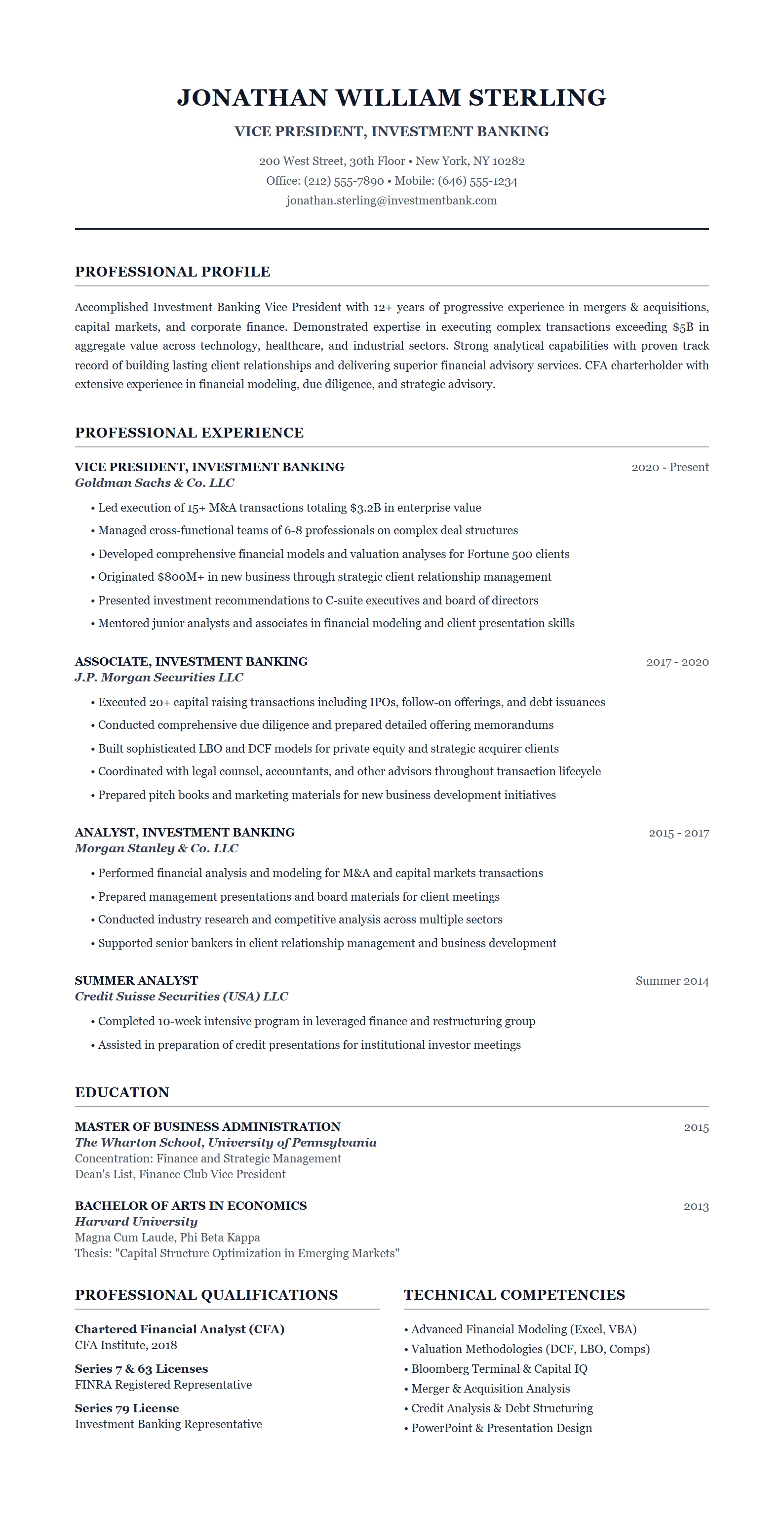 Banking Conservative - Resume Template