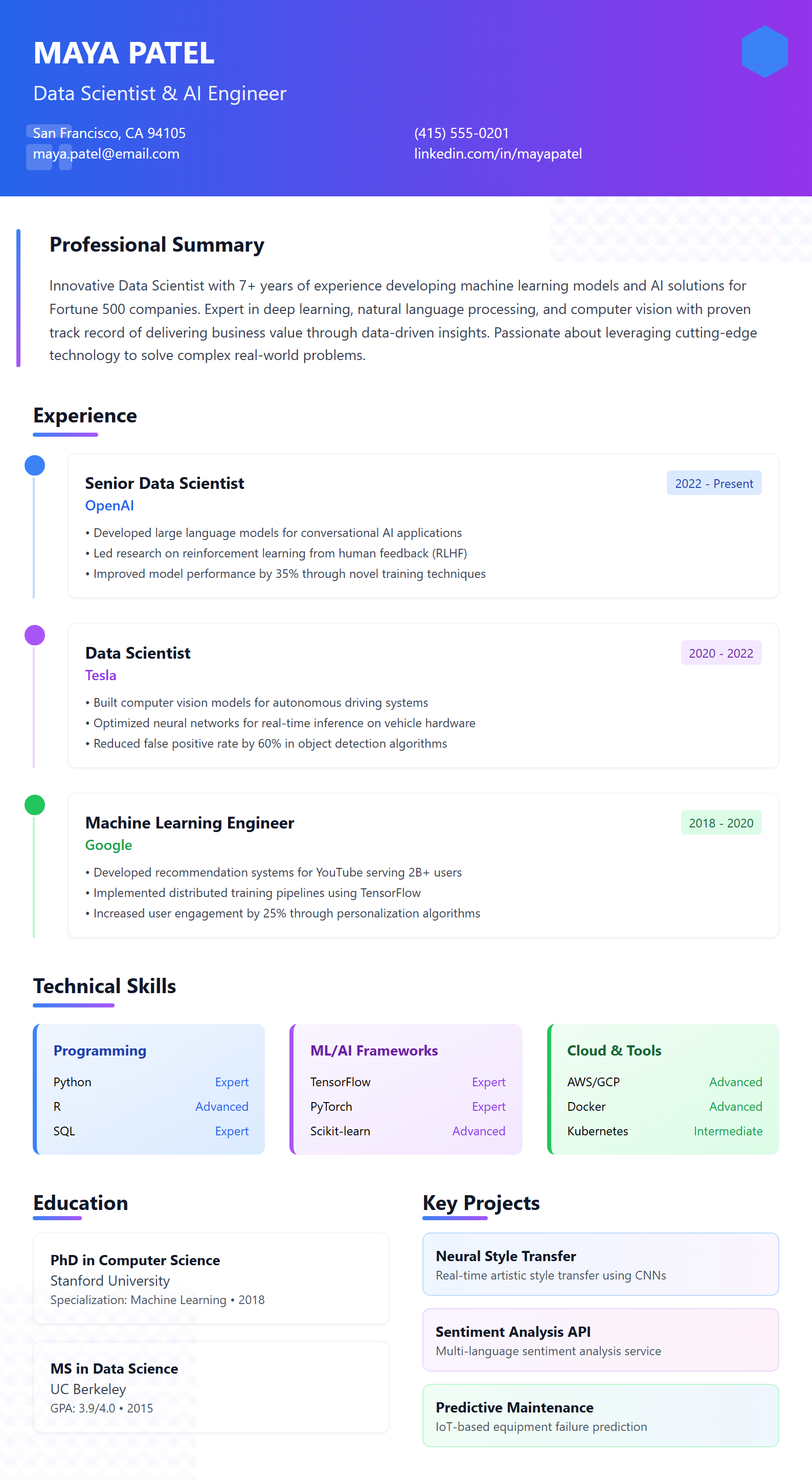 Geometric Pattern Resume - Resume Template